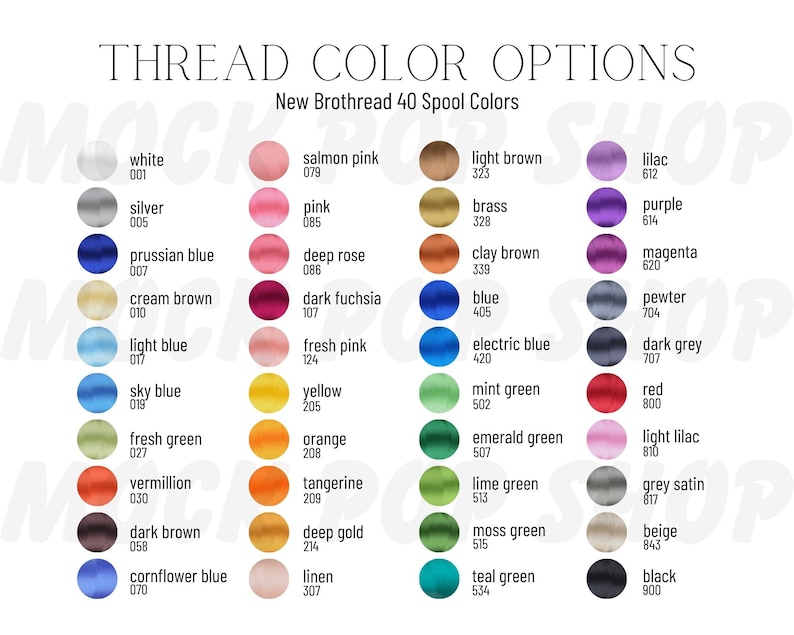 New Brothread 40 Brother + 80 Janome Thread Colors Editable Embroidery ...