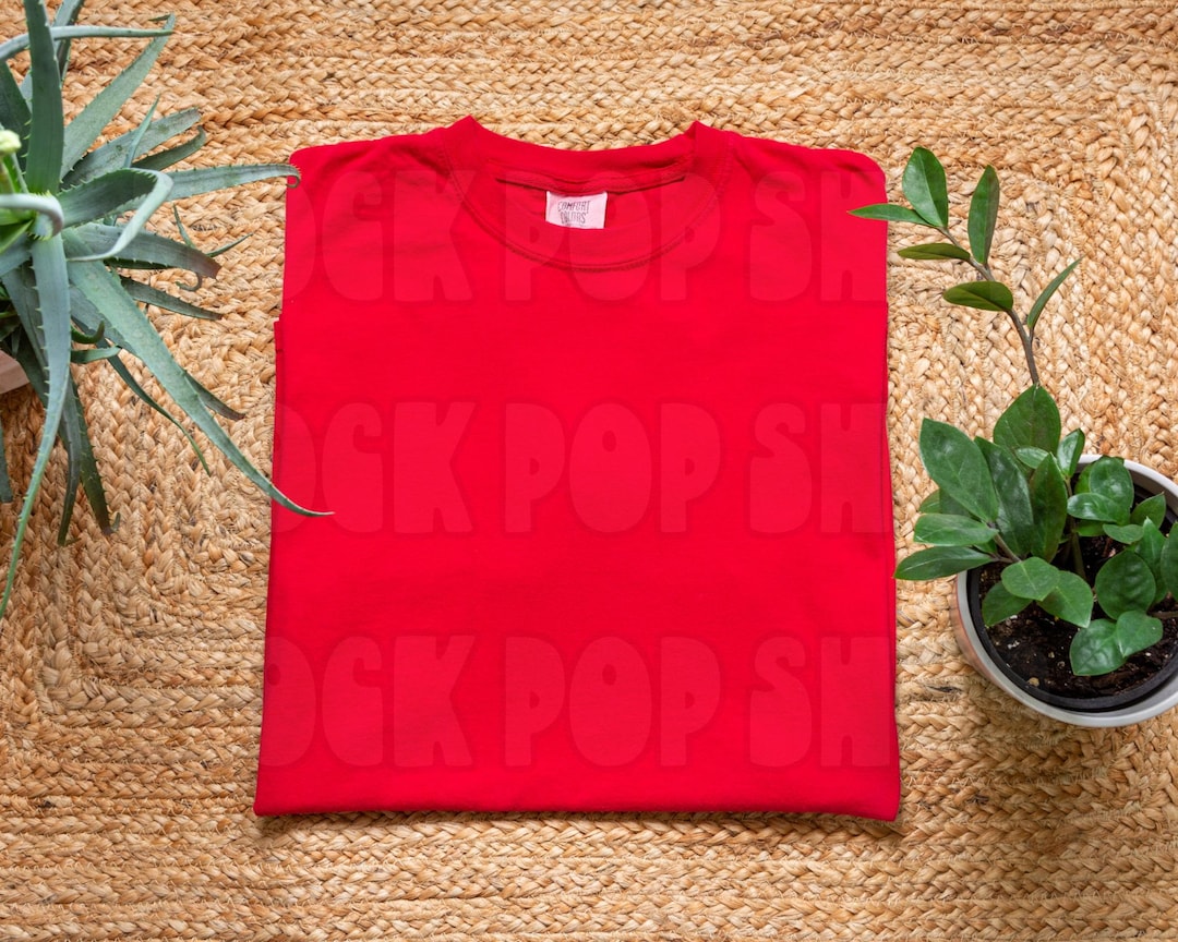 Red Comfort Colors 1717 T-shirt Mockup (digital Download) - Etsy