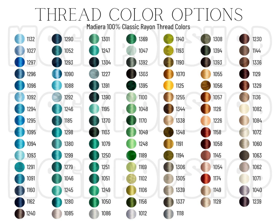 Madiera Rayon 222 Thread Colors Editable Color Chart Canva Template ...