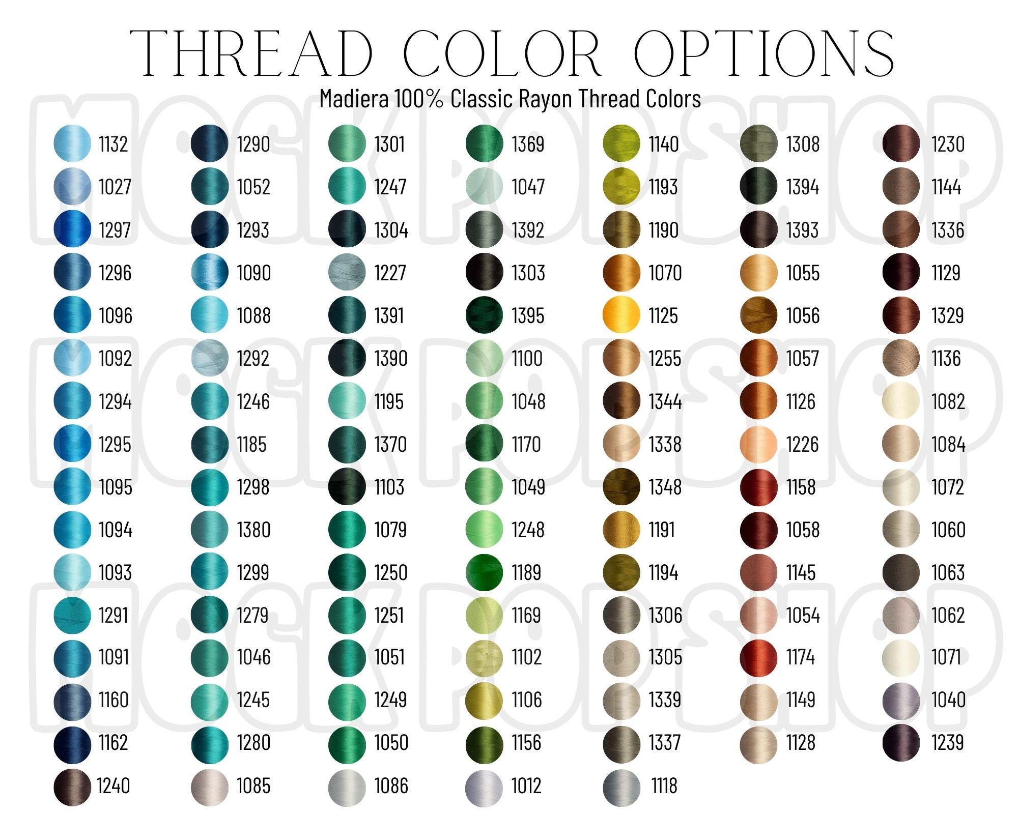 Madiera Rayon 222 Thread Colors Editable Color Chart Canva Template ...