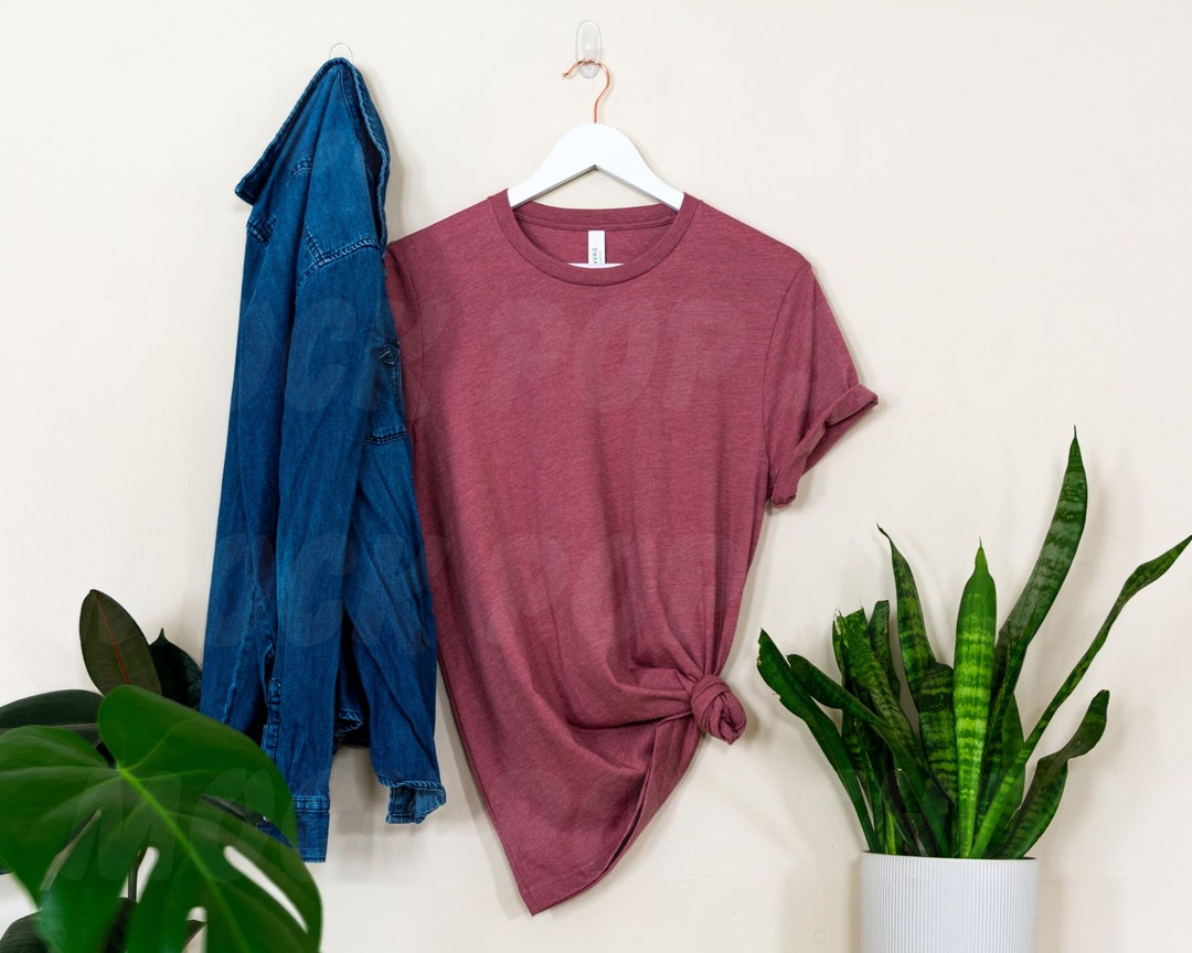 Heather Mauve Bella Canvas 3001 Mockup Heather Mauve | 3001 Shirt ...
