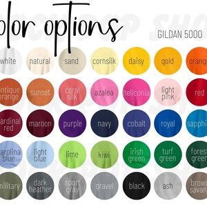 Gildan 5000 Editable Size Chart Color Chart Canva Template Bundle - Etsy