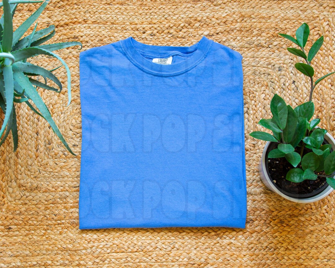 Mystic Blue Comfort Colors 1717 Mockup Mystic Blue | C1717 Shirt Mockup ...