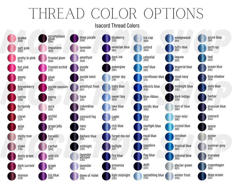 Isacord All Colors Thread Color Options Editable Color Chart Canva ...