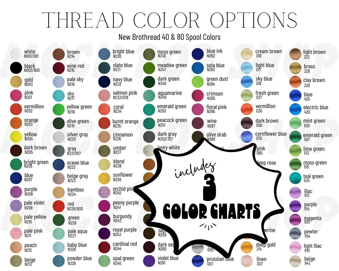 New Brothread 40 Brother + 80 Janome Thread Colors Editable Embroidery ...