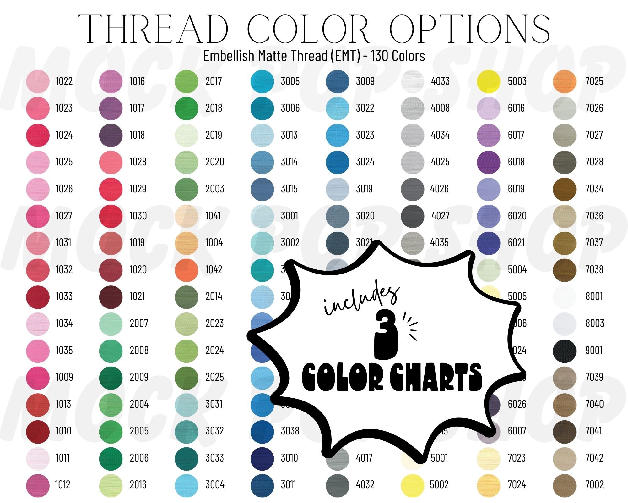 Embellish Matte & Metallic Thread Colors Editable Embroidery Thread ...