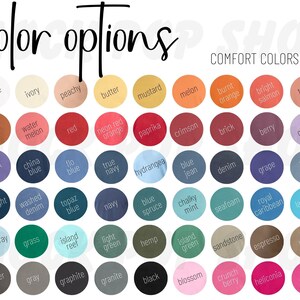 Comfort Colors 6014 Size Chart Color Chart Editable Canva Template ...