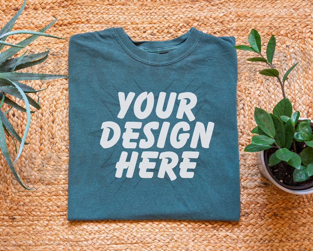 Blue Spruce Comfort Colors 1717 Mockup Blue Spruce C1717 Shirt Mockup ...