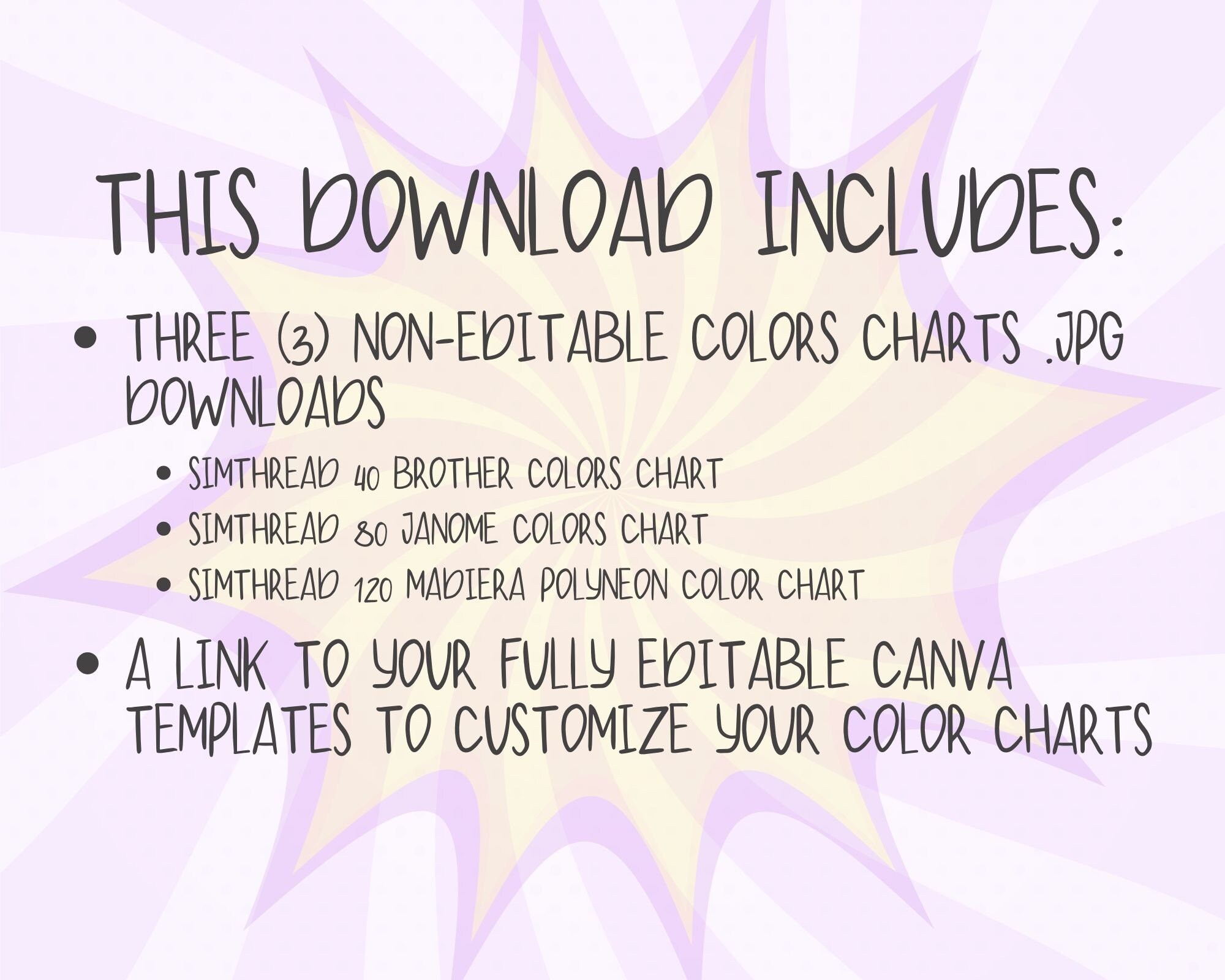 Simthread 120 Madiera Polyneon, 80 Janome & 40 Brother Colors Editable ...