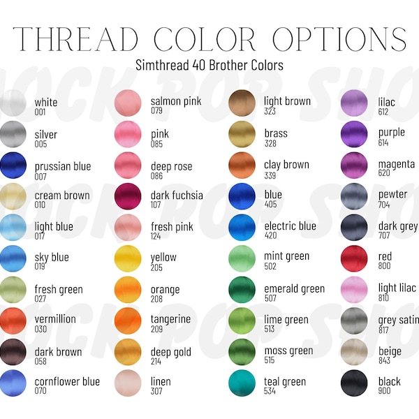 Thread Chart - Etsy