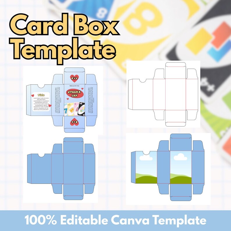 Canva Playing Card Box Template: Bridge Size Tuck Box (US Letter ...