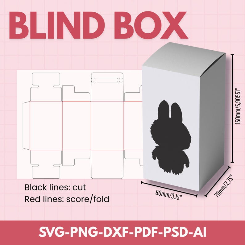 Blind Box Template SVG: Printable Gift Box, DIY Packaging (digital ...