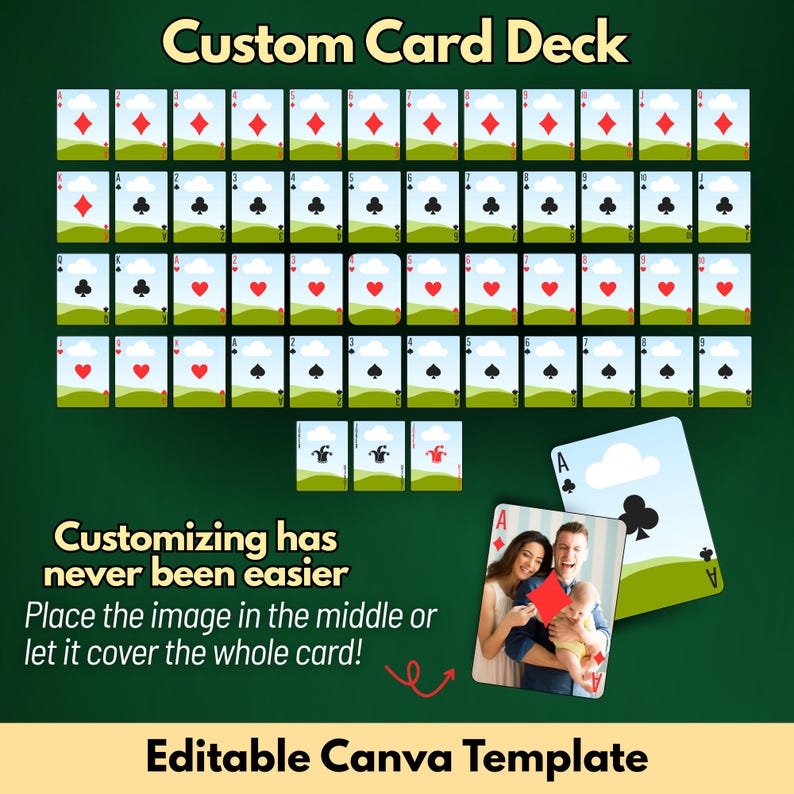Personalized Photo Playing Cards Template: Editable Canva Design ...