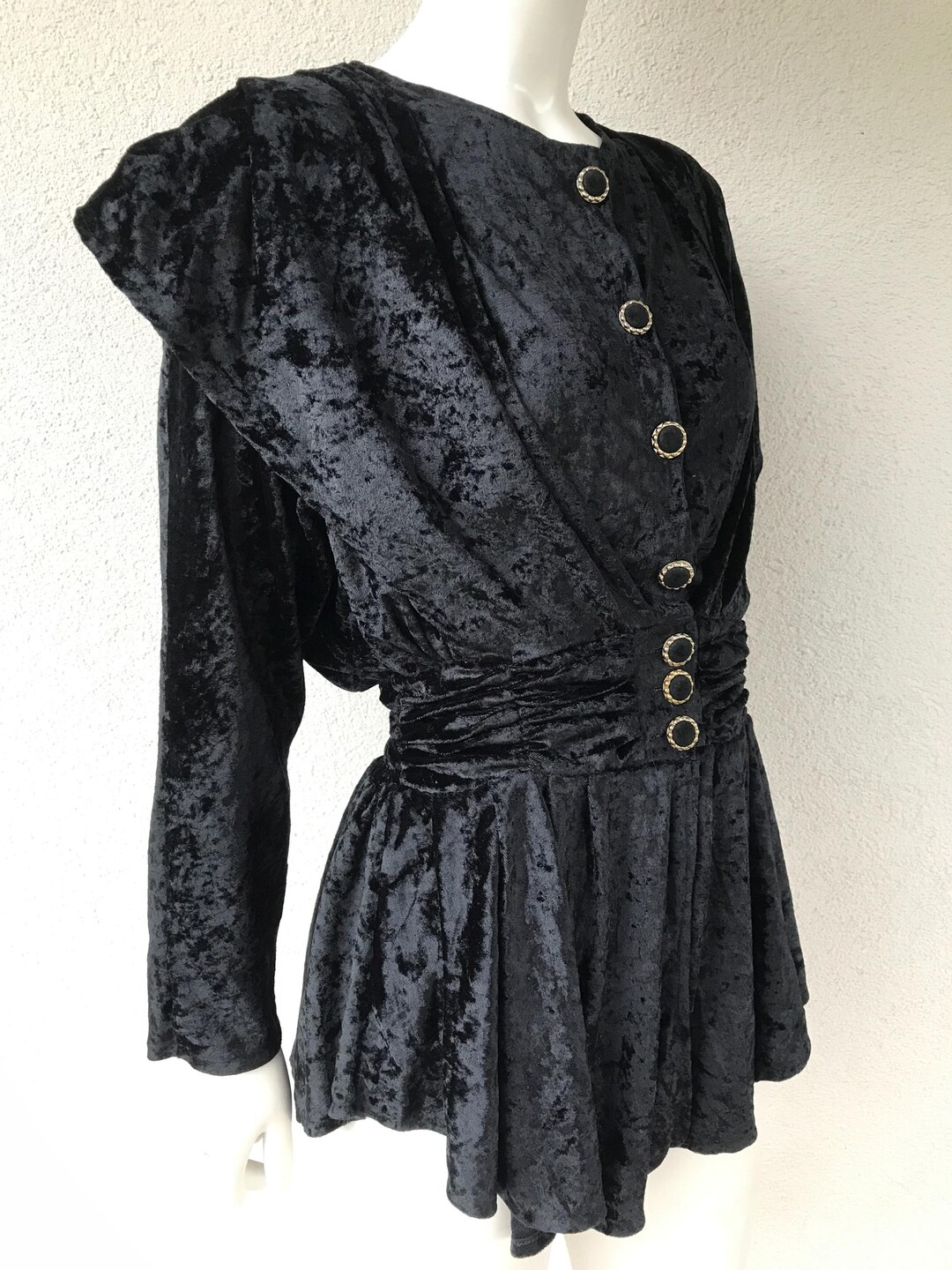Vintage 80s Black Velvet Steampunk Tail Blazer Jacket Velvet Tailcoat ...