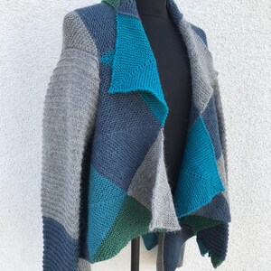Vintage Wrap Around Sweater Knit Womens Cardigan Wrap Hand Knitted Wool ...