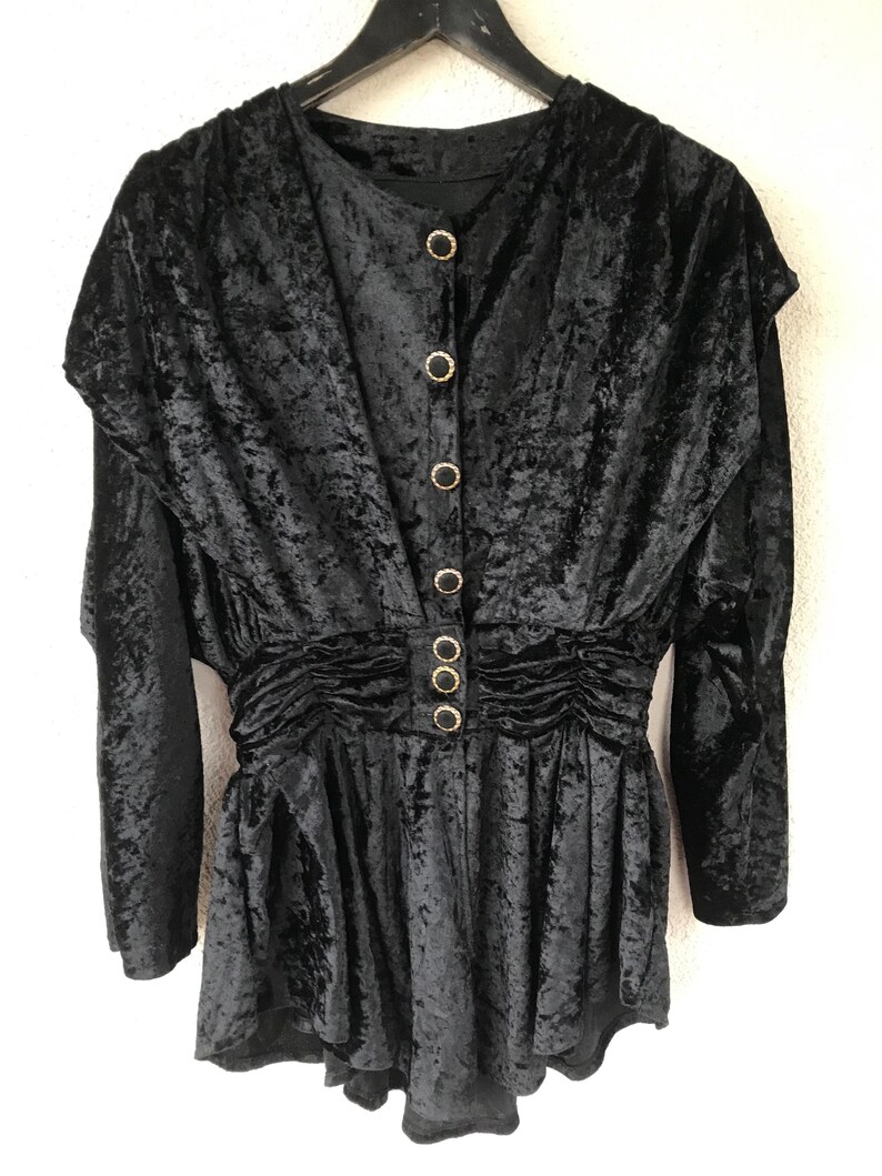Vintage 80s Black Velvet Steampunk Tail Blazer Jacket Velvet Tailcoat ...