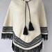 Vintage Women's Poncho Shrug Native Pattern Fringed Hand Knit Cape ...
