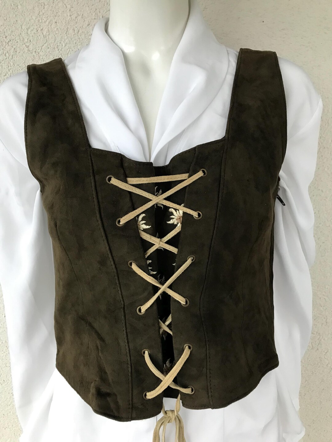 Vintage St. Peter Trachten Leather Vest Folk Soft Suede Leather Vest ...