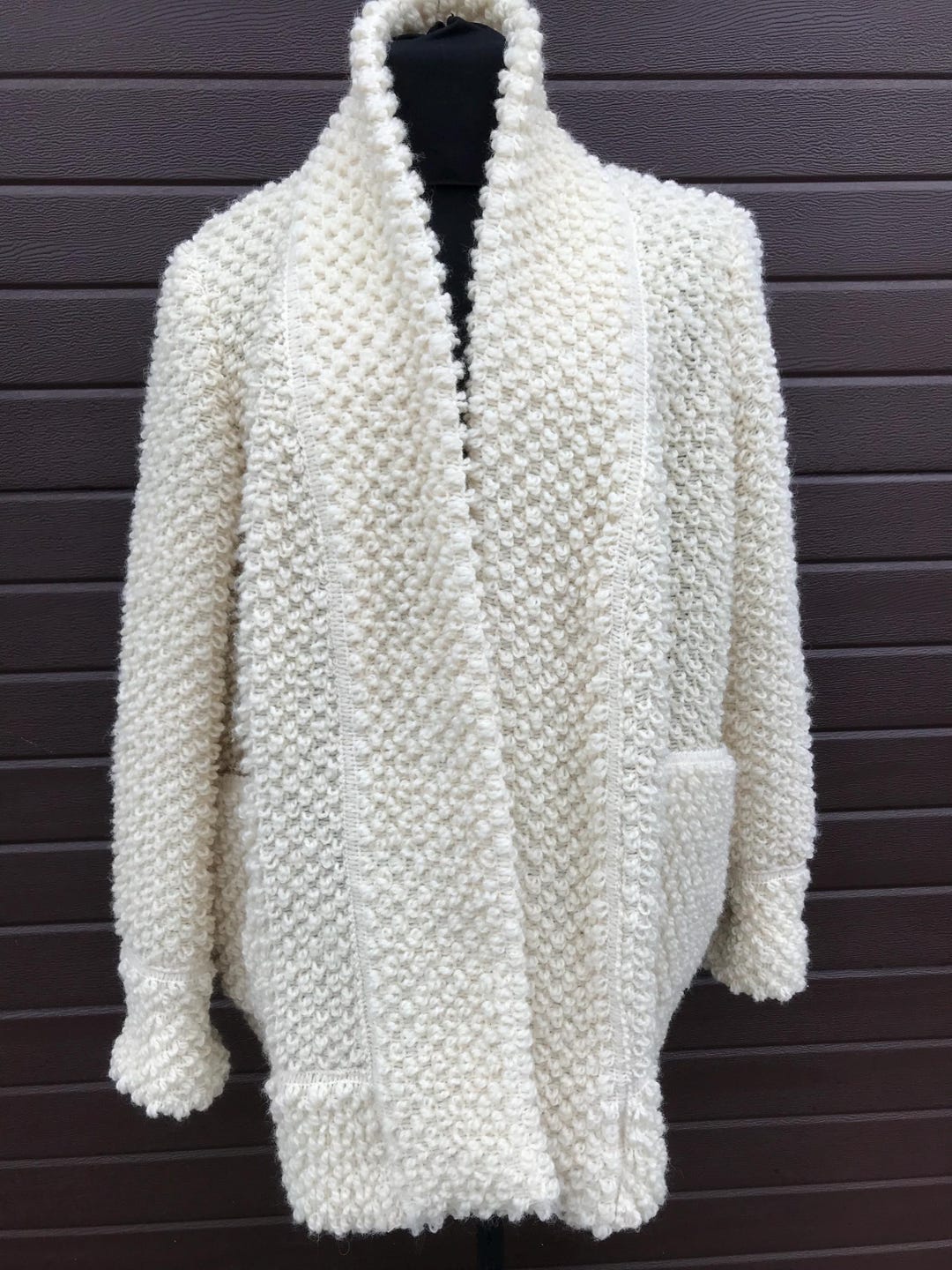 Vintage Long Blackberry Stitch Winter Jacket Coat Cardigan Hubble ...