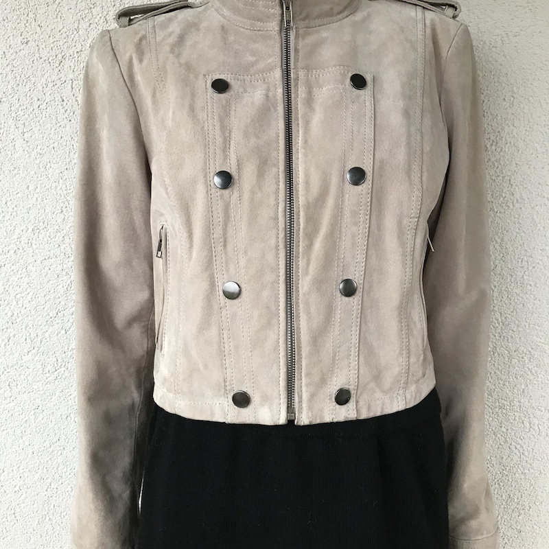 Cream Leather Jacket - Etsy