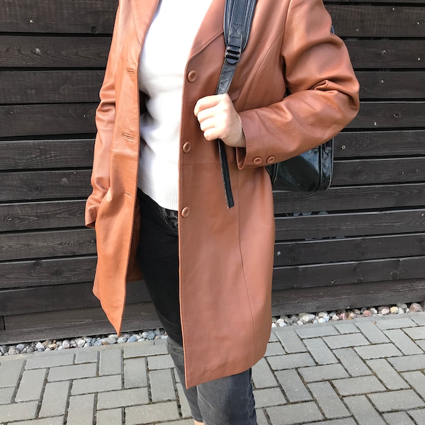 Leather Coat - Etsy