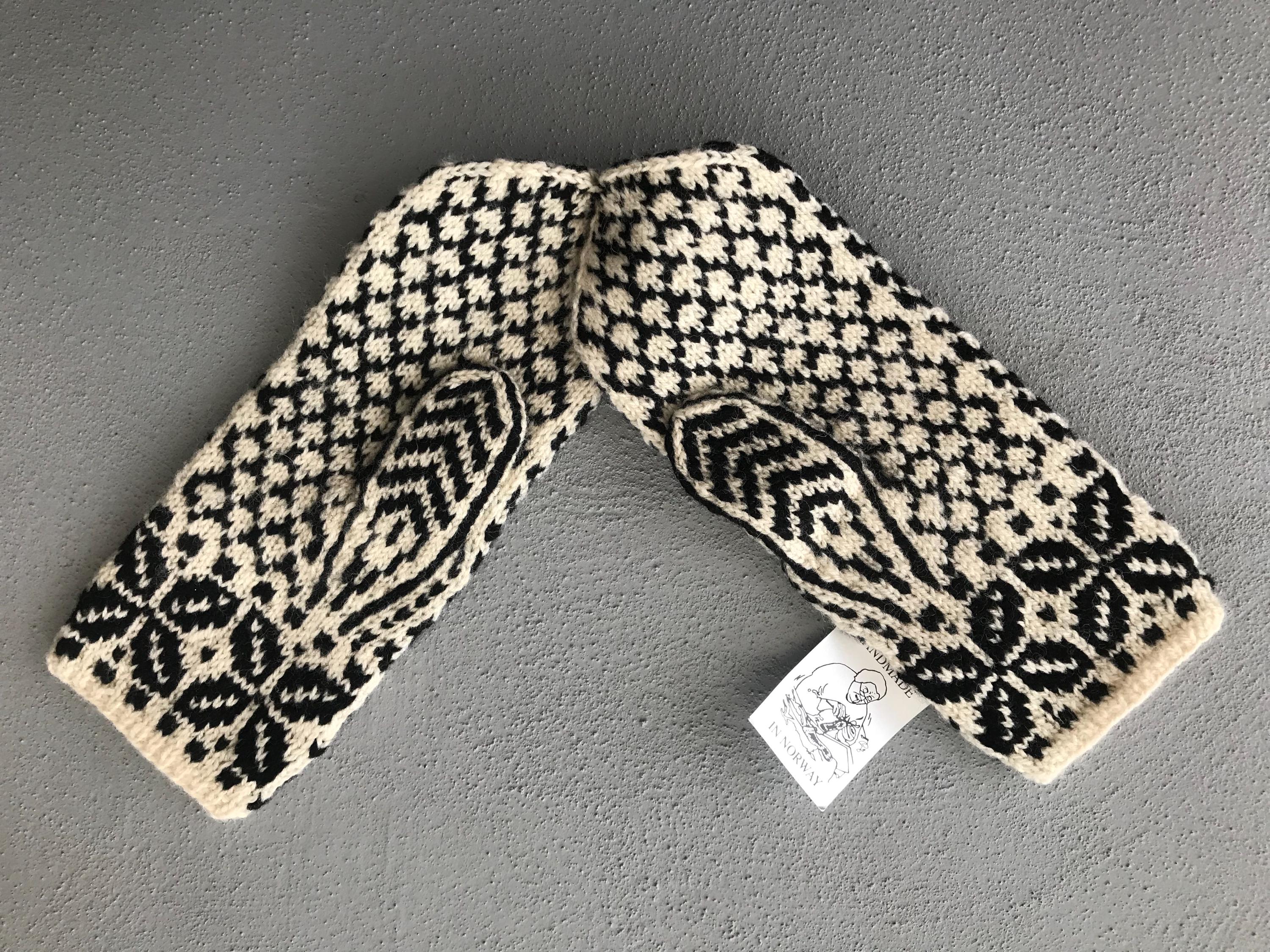 Norwegian Wool Gloves Hand Knitted Nordic Mittens Handmade Woolen ...
