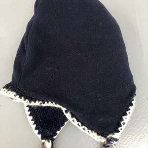 Vtg Woolen Cap With Ear Flaps Wool Knitted Cream Patterned Cap Winter ...