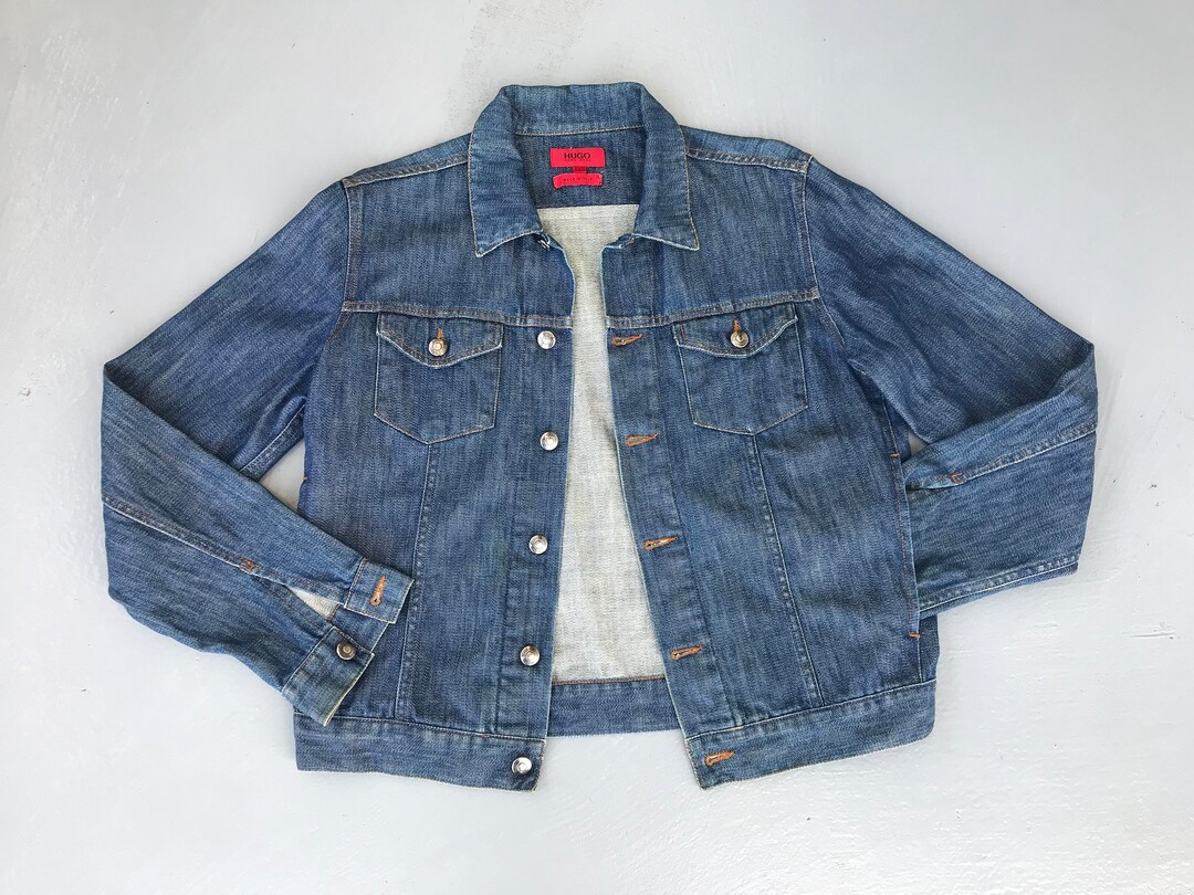 HUGO BOSS Vintage 2000s Denim Jacket Made in Italy Blue Cotton Jeans ...