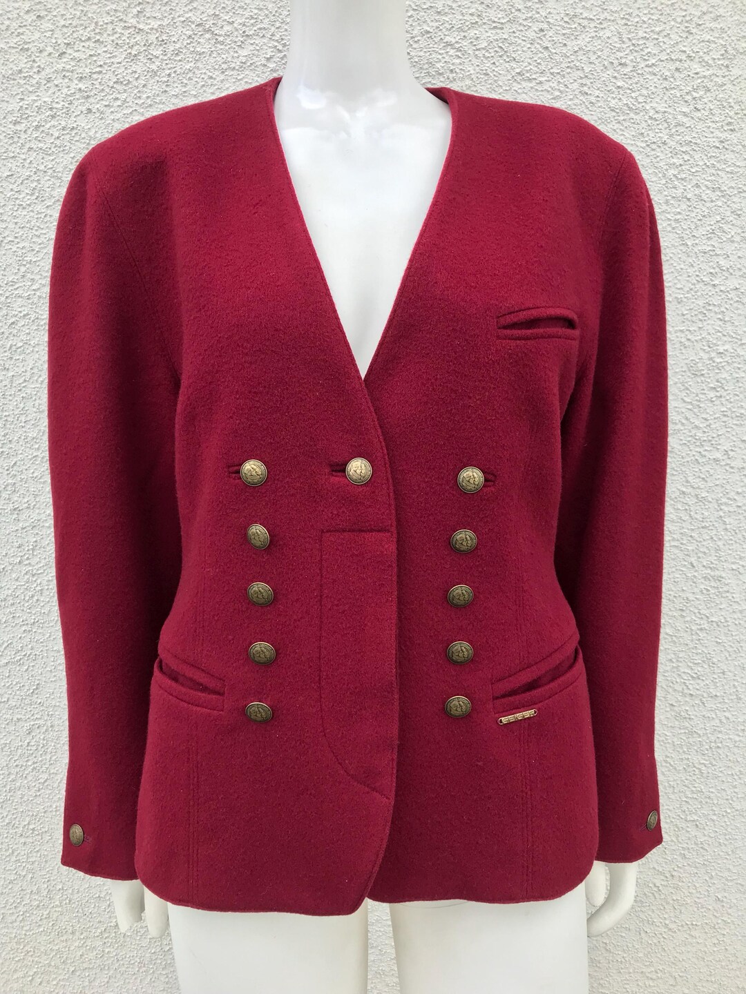 Vintage 90s GEIGER Wool Cardigan Austrian Tyrol Fitted Wool Trachten ...