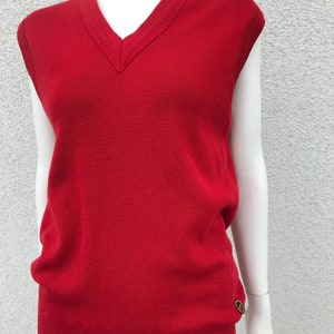Busnel Vintage Red Vest Retro Wool Casual Vest V Neck Wool Vest Gilet ...