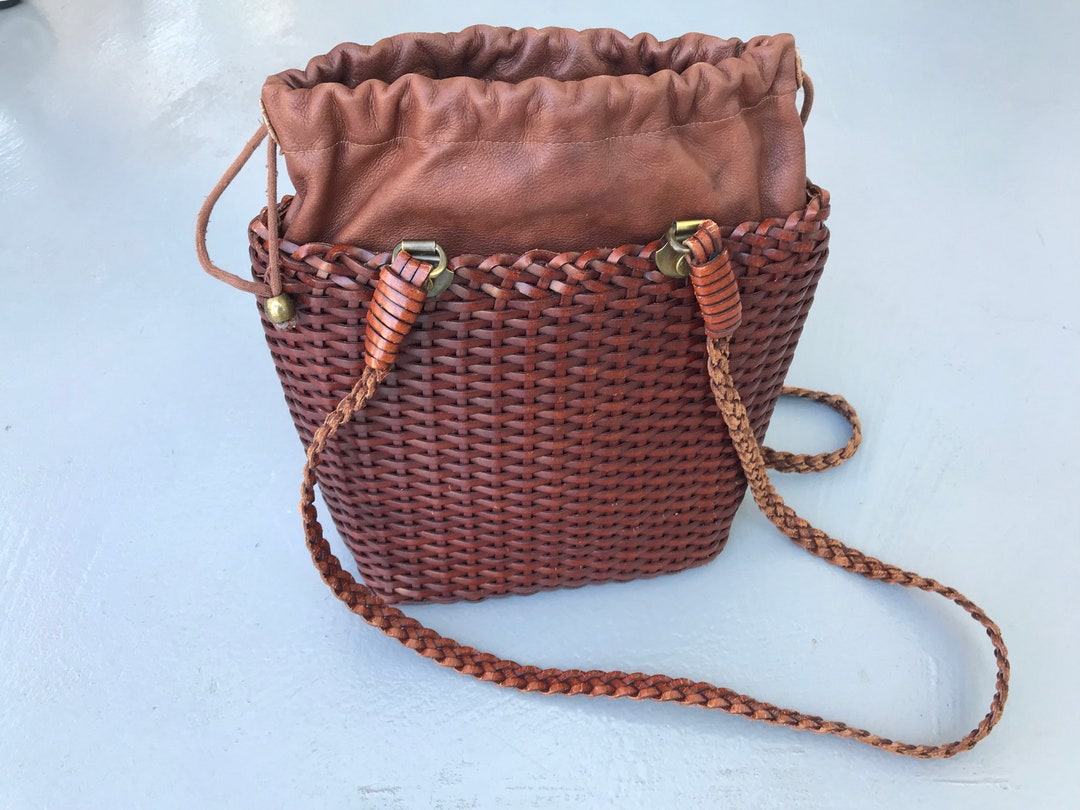 Vintage Handmade Genuine Leather Braided Leather Shoulder Bag Braided ...