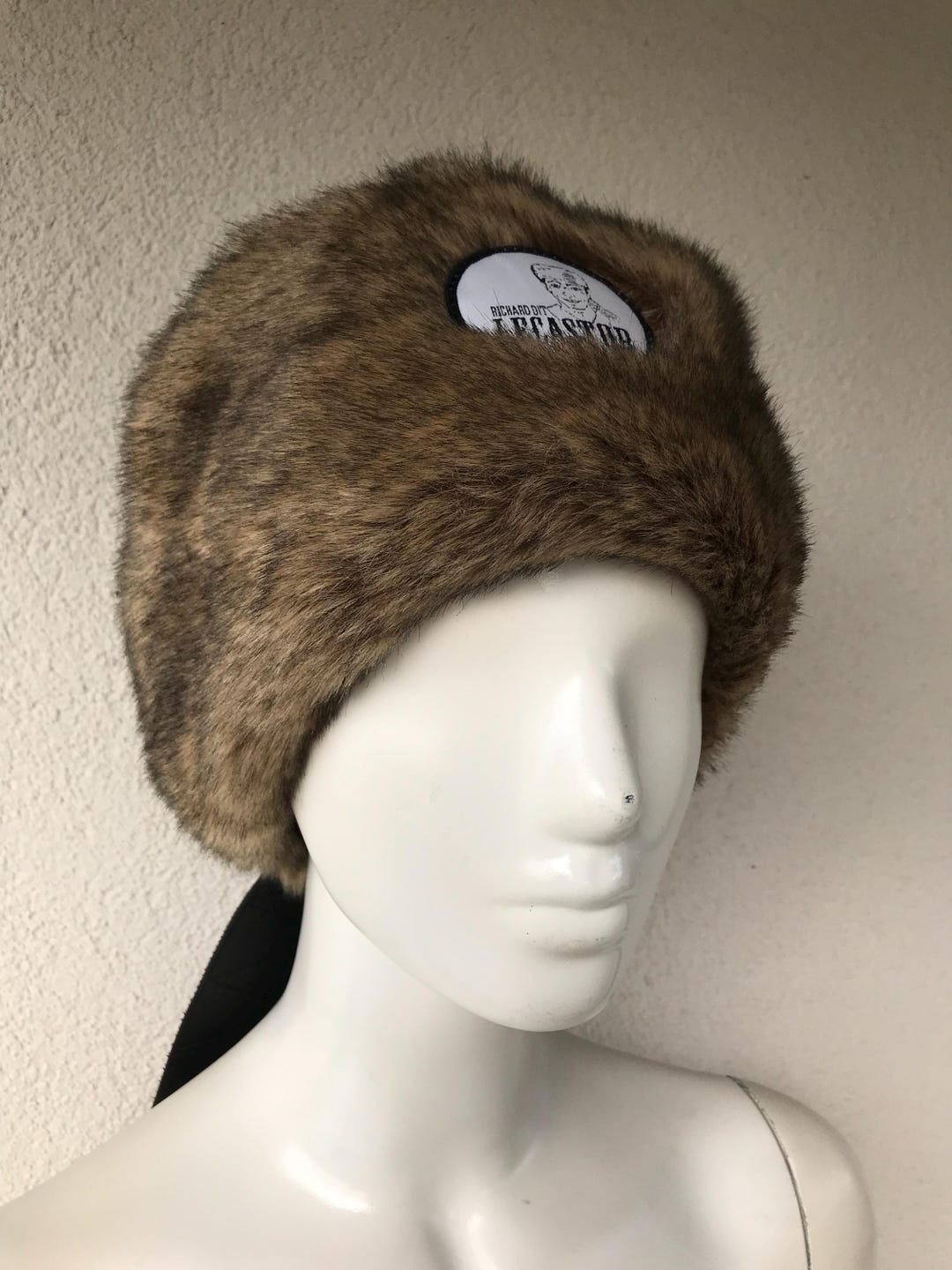 Vintage Richard Dit Le Castor Faux Fur Winter Hat With Fauh Leather ...