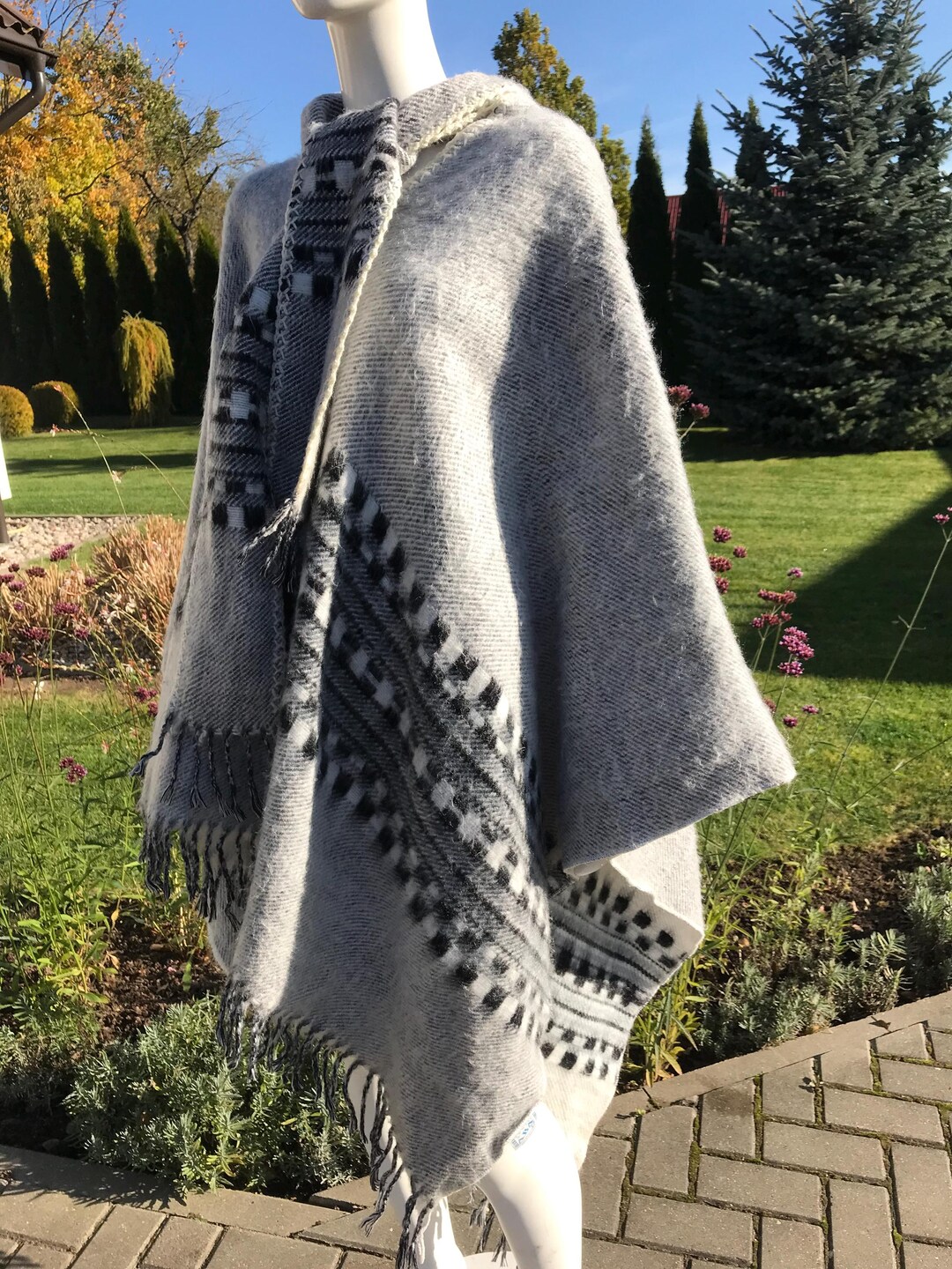 Vintage Textil ABA Alpaca Wool Blanked Poncho Traditional Peruvian ...