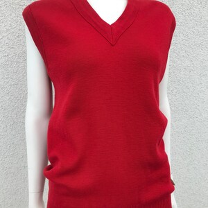 Busnel Vintage Red Vest Retro Wool Casual Vest V Neck Wool Vest Gilet ...
