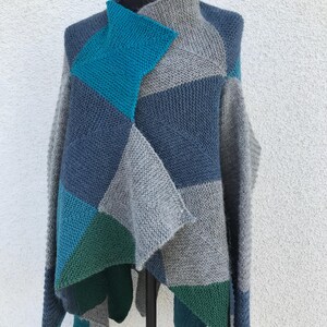 Vintage Wrap Around Sweater Knit Womens Cardigan Wrap Hand Knitted Wool ...