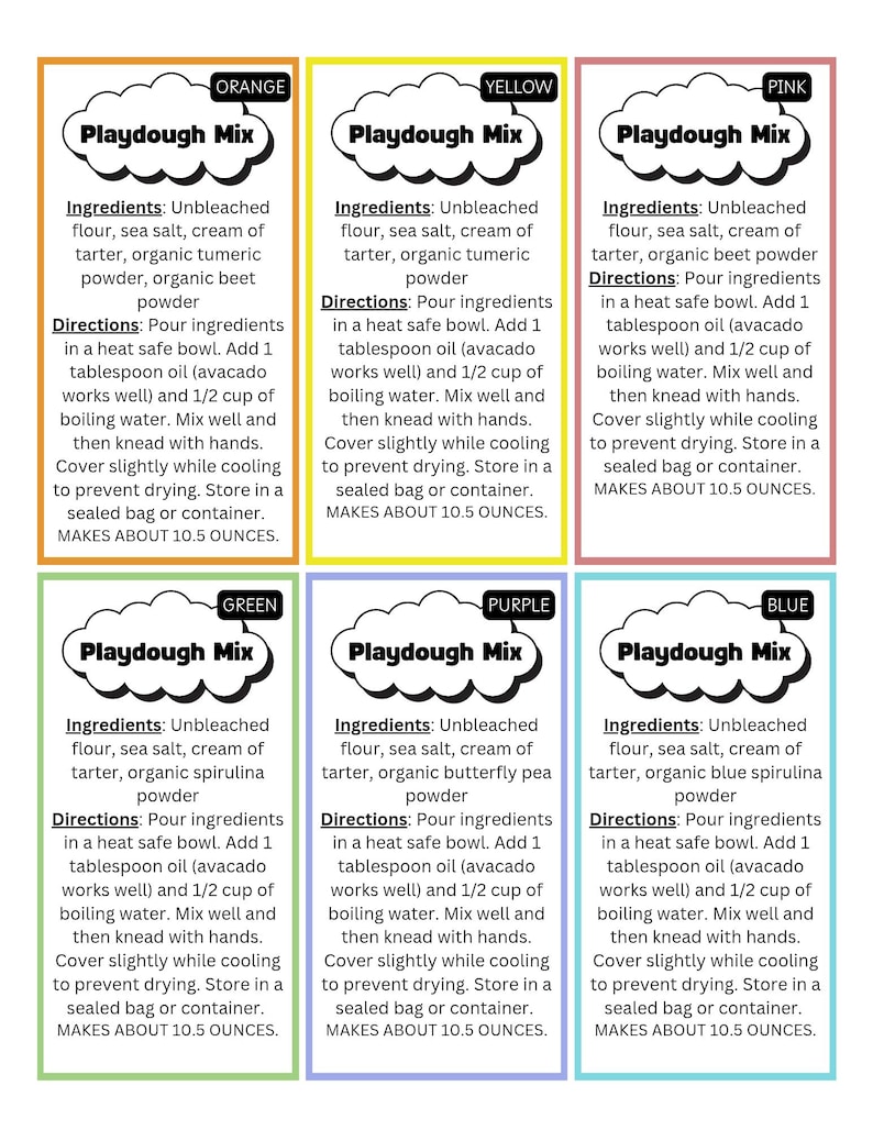 Natural Playdough Recipe & Labels Template – Customizable Canva Design ...