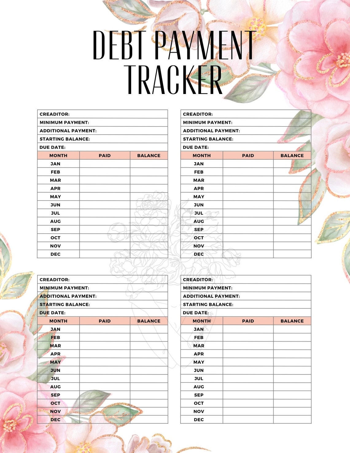 Digital Printable Budget Pdf - Etsy