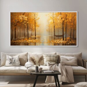 Fall Centerpiece Landscape Painting Canvas Print, Autumn Landscape ...