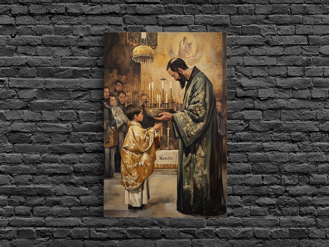 Nunc Dimittis Simeon Holding the Christ Child Framed Canvas Print ...