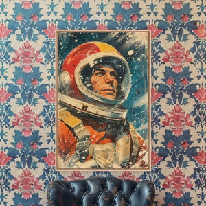 Retro Soviet Propaganda Space Age Poster Art, Framed and Printed Canvas ...
