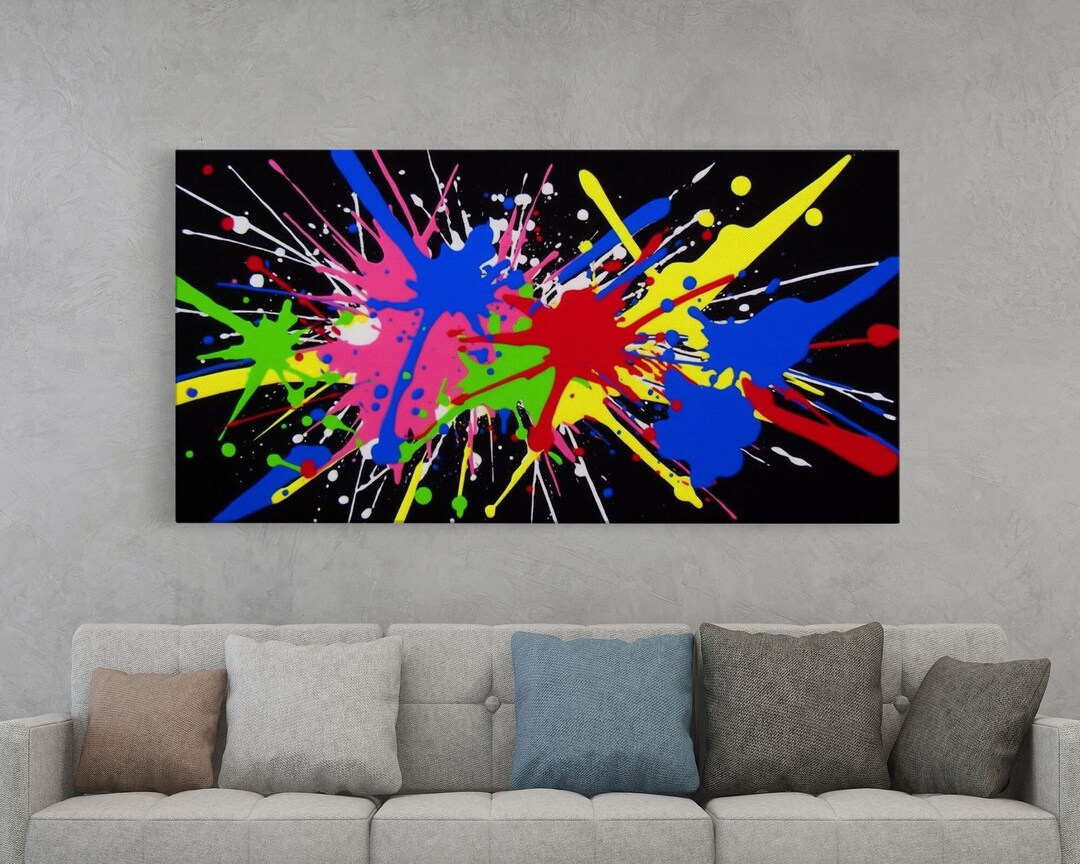 SPLAT Graffiti Art Colorful Painting / Canvas Print Retro / Midcentury ...