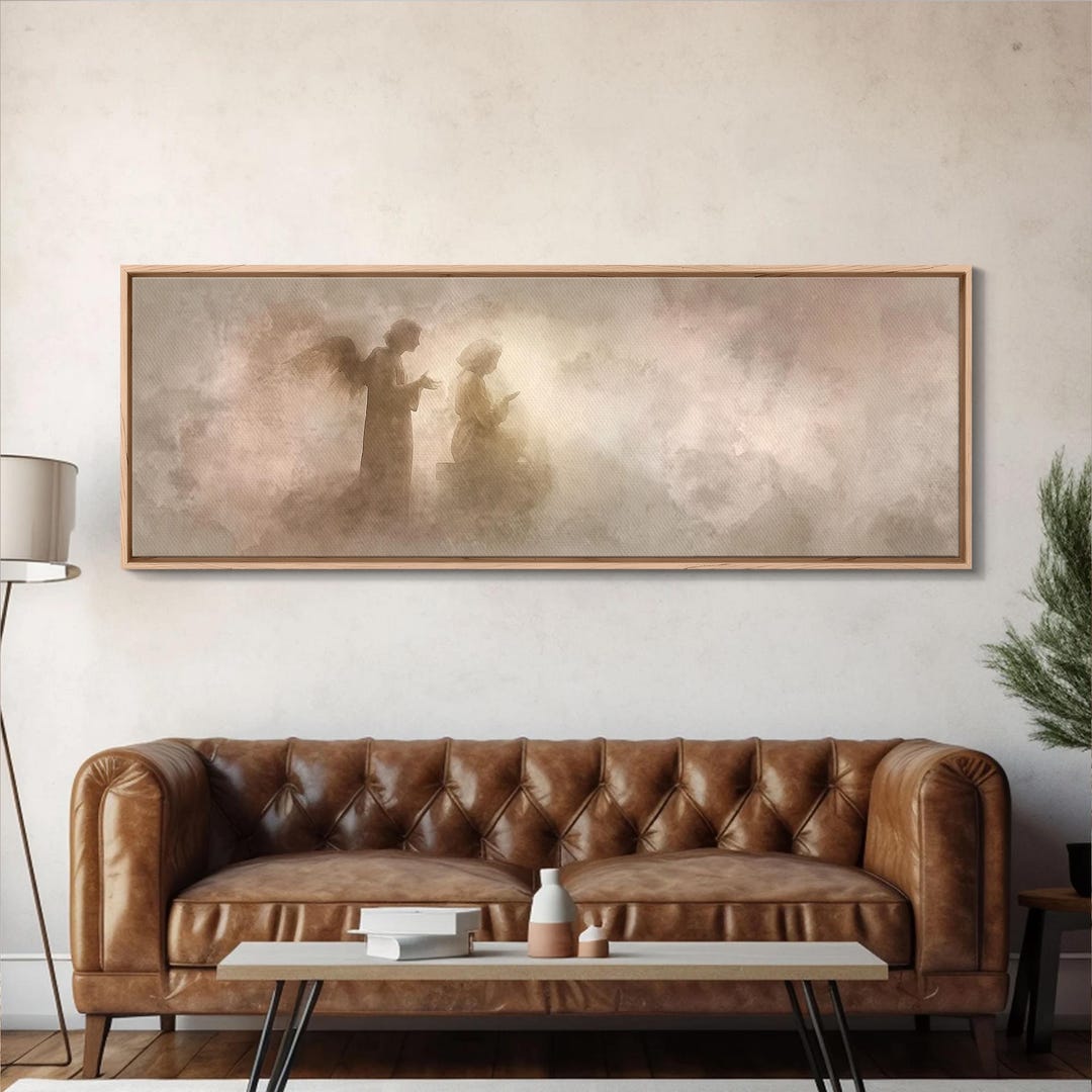Whispered Angel Promise - Framed Canvas Print - Panoramic Wall Art ...