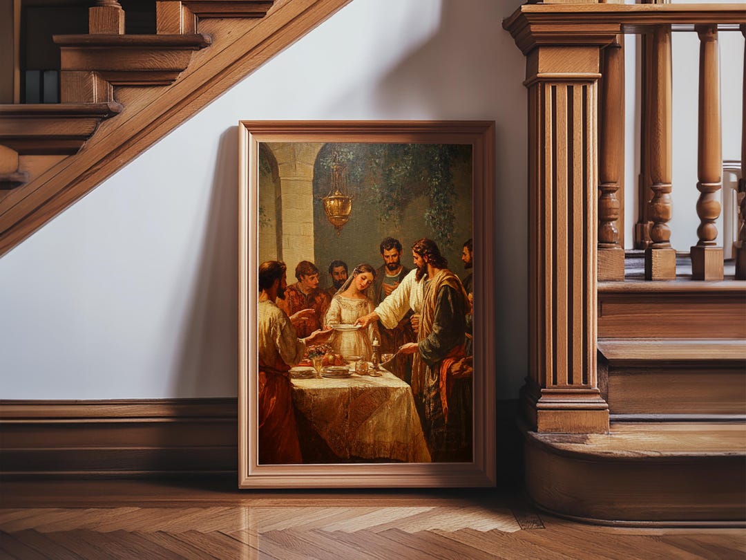 Wedding at Cana Miracle Scene | Romantic Vintage Christian Painting ...