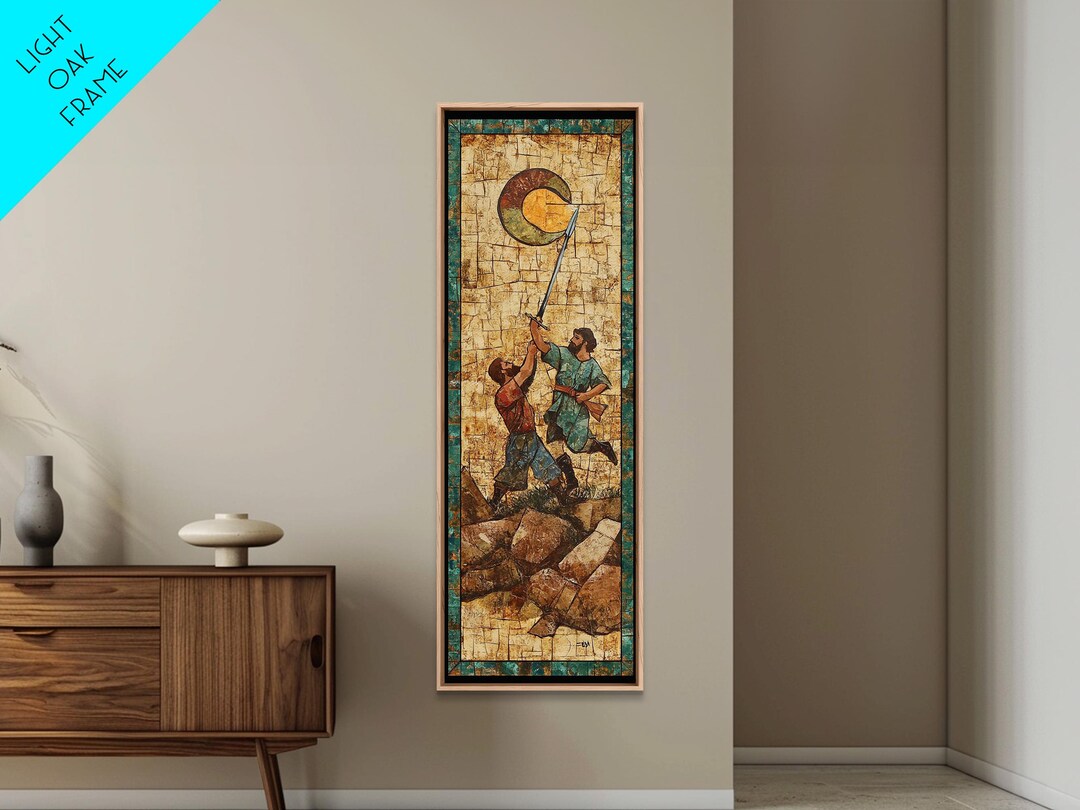 Cain and Abel Biblical Brothers Tall & Narrow Art Deco Christian Wall ...