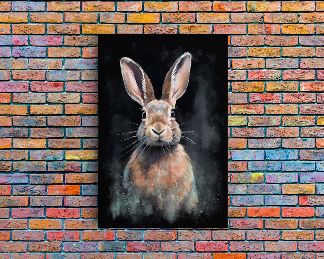 Animal Wall Art, Bunny Art Print, Rabbit Wall Decor, Minimalist Wall ...