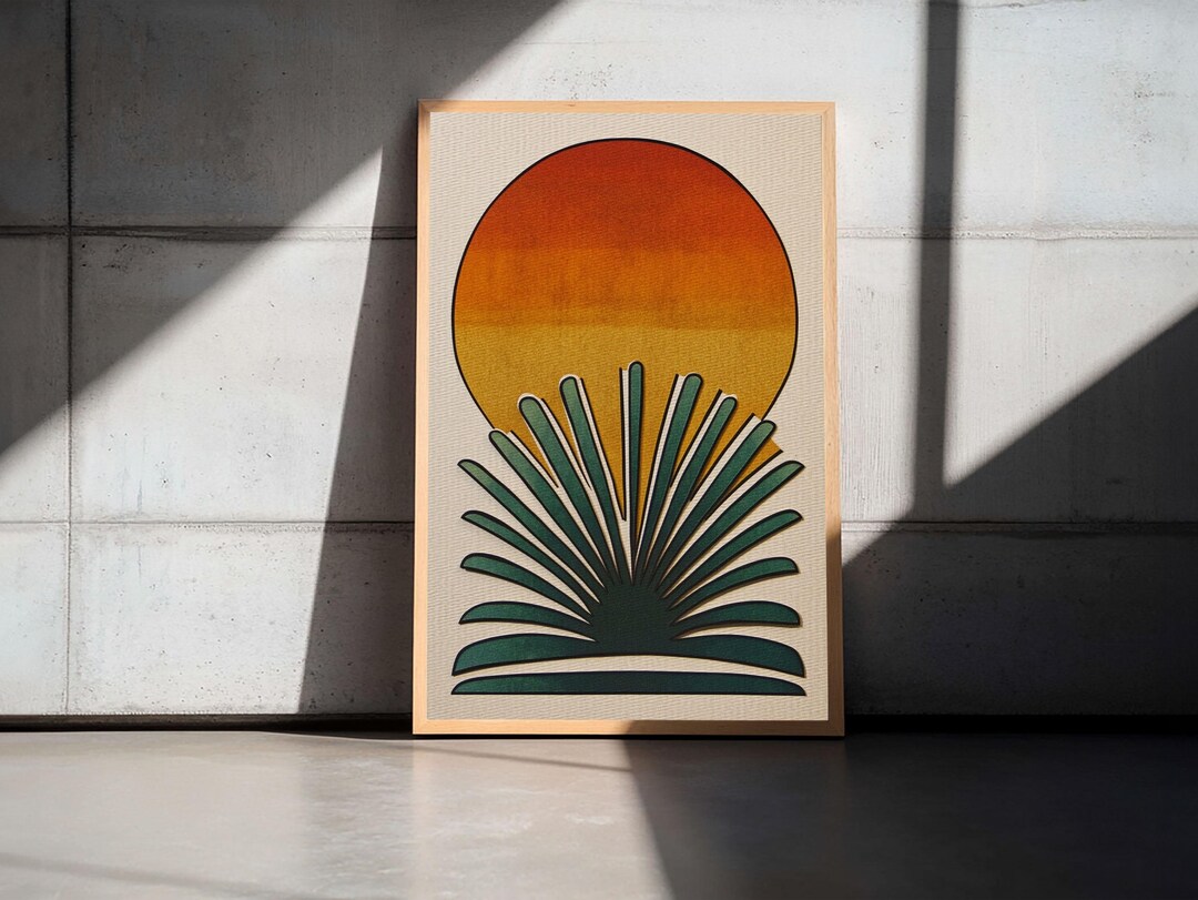 Art Deco Sunset Boho Style, Canvas Print, Sunset Framed Wall Hanging ...