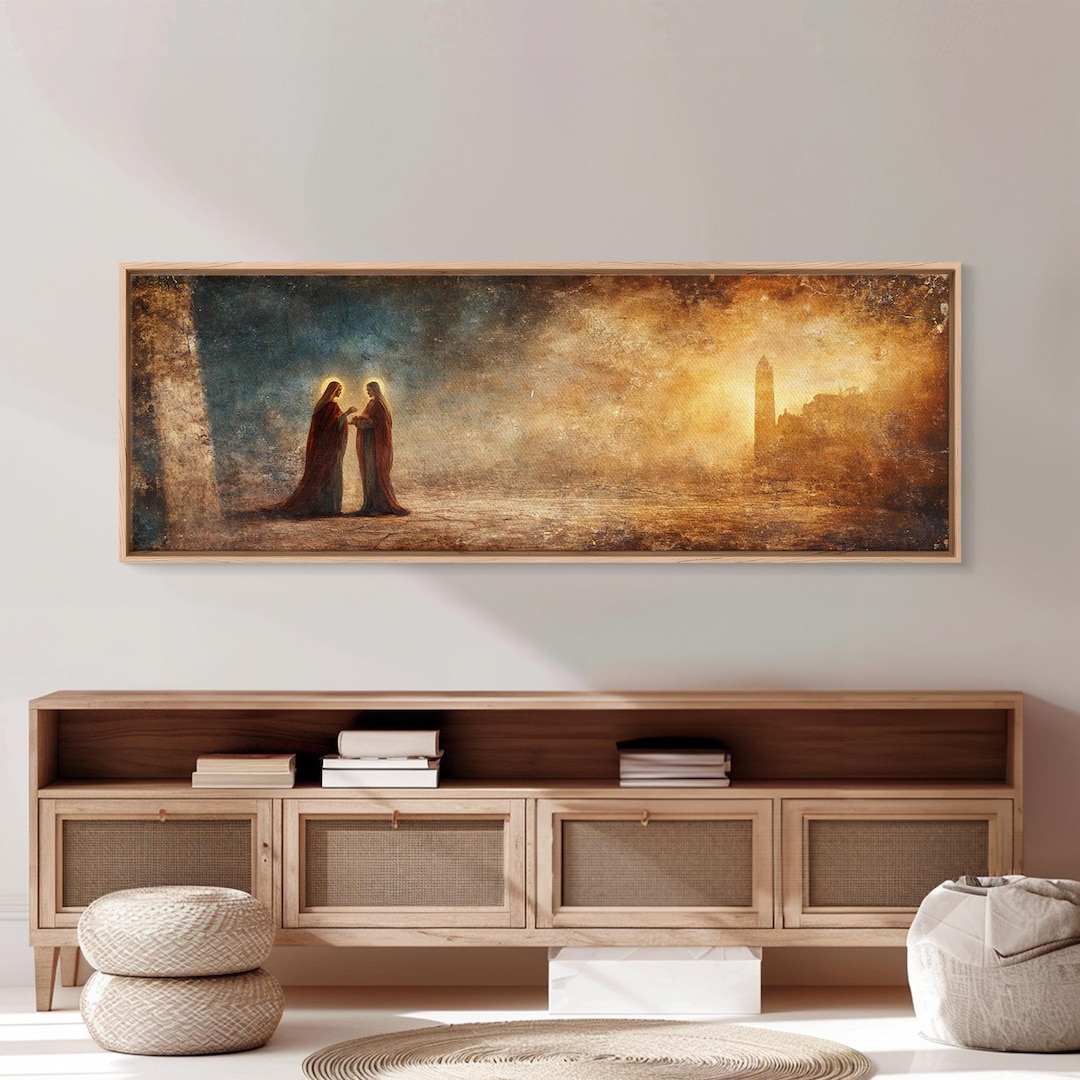 The Visitation Feast of Mary and Elizabeth Panoramic Wall Art - Framed ...