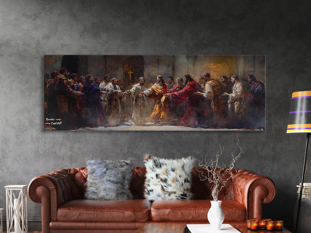 The Tribute Money Render Unto Caesar Panoramic Wall Art | Framed ...