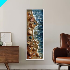 Seashells and Starfish Beach Art: Framed Coastal Canvas Print - Etsy