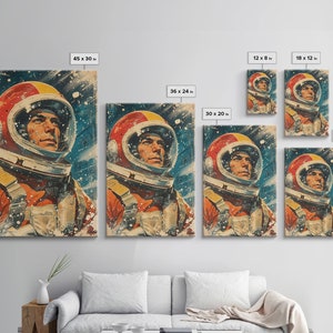 Retro Soviet Propaganda Space Age Poster Art, Framed and Printed Canvas ...